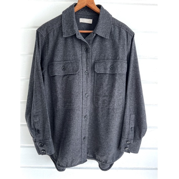 Everlane | Tops | Everlane The Classic Cotton Flannel Shirt In Charcoal ...